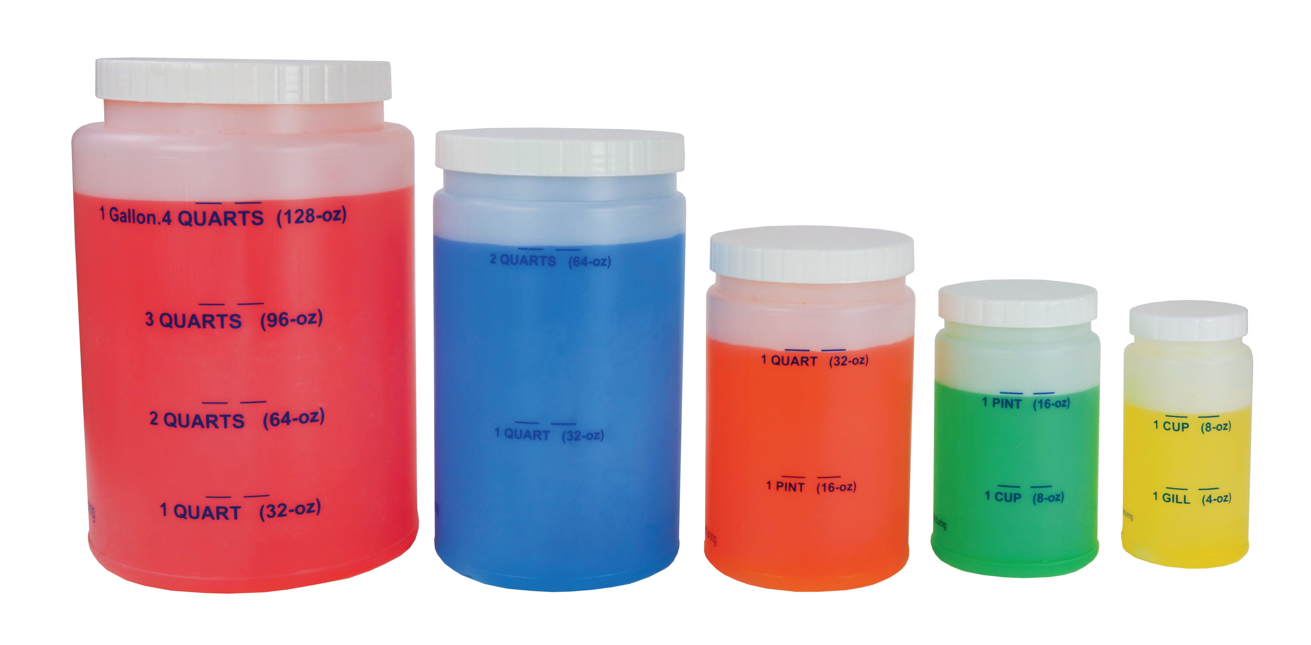 Nesting Liquid Measure Bottles - Set of 5