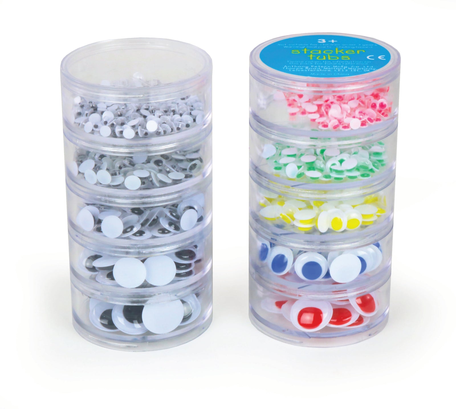 Wiggle Eye Stacker Tub Coloured Eyes